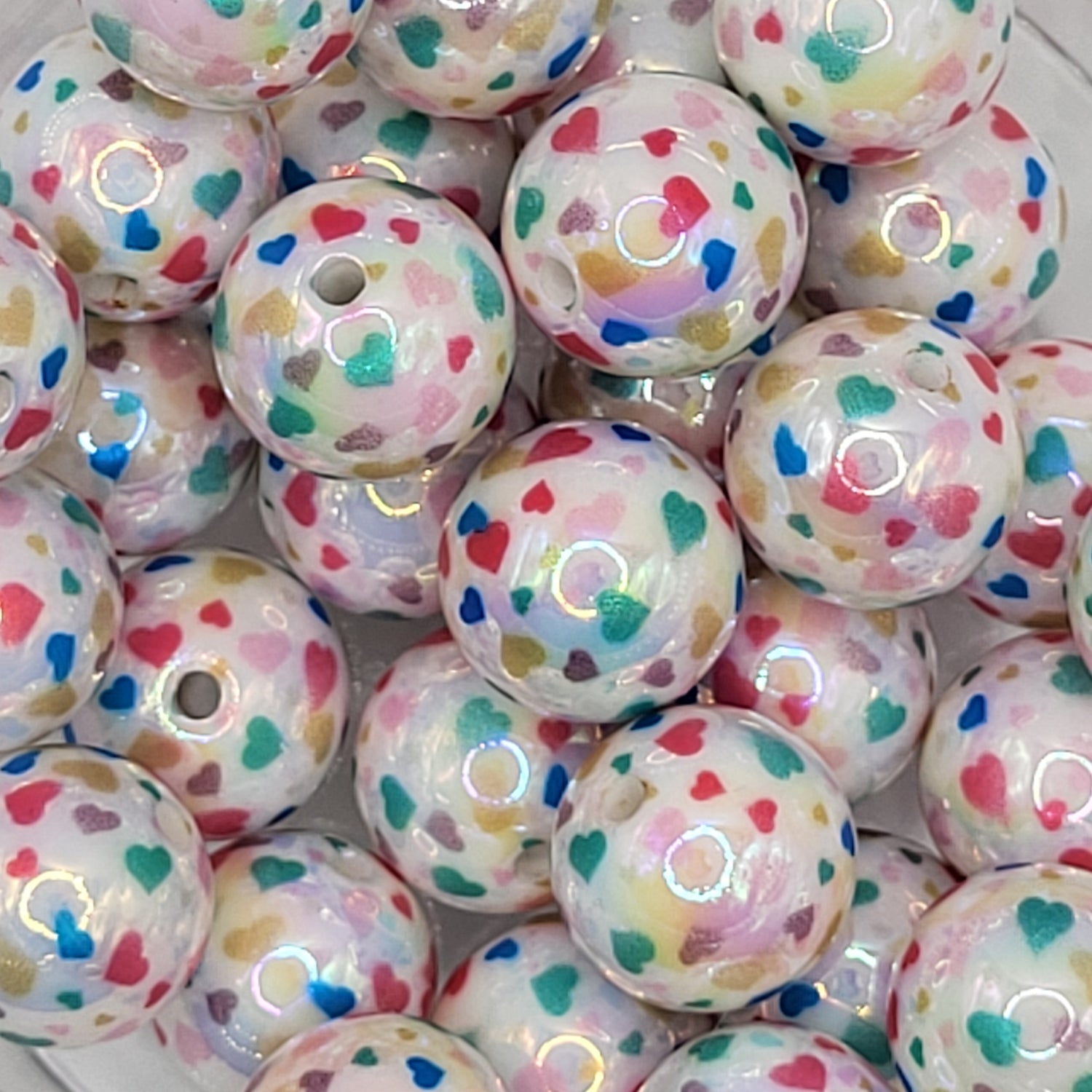 Heart Burst 16mm Solid ACRYLIC Beads – Creative City Designs