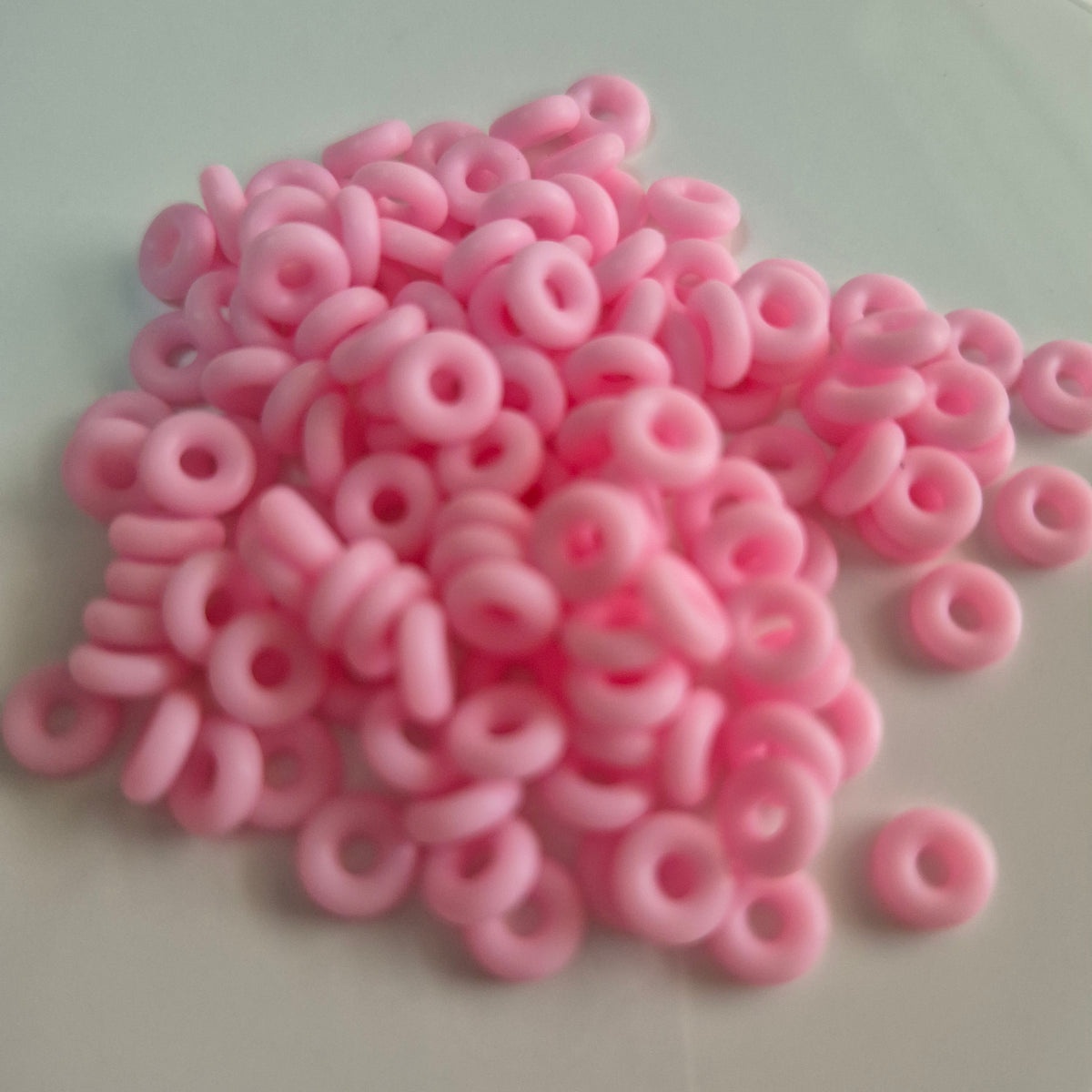 Pink 2mm x 6mm Silicone Spacers -1 gram of Spacers – Creative City Designs